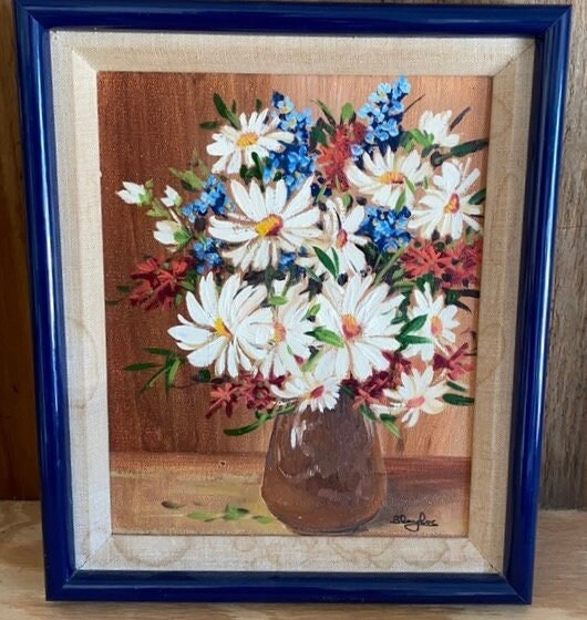 Vintage Bouquet of Daisies Painting Framed Artwork - Etsy