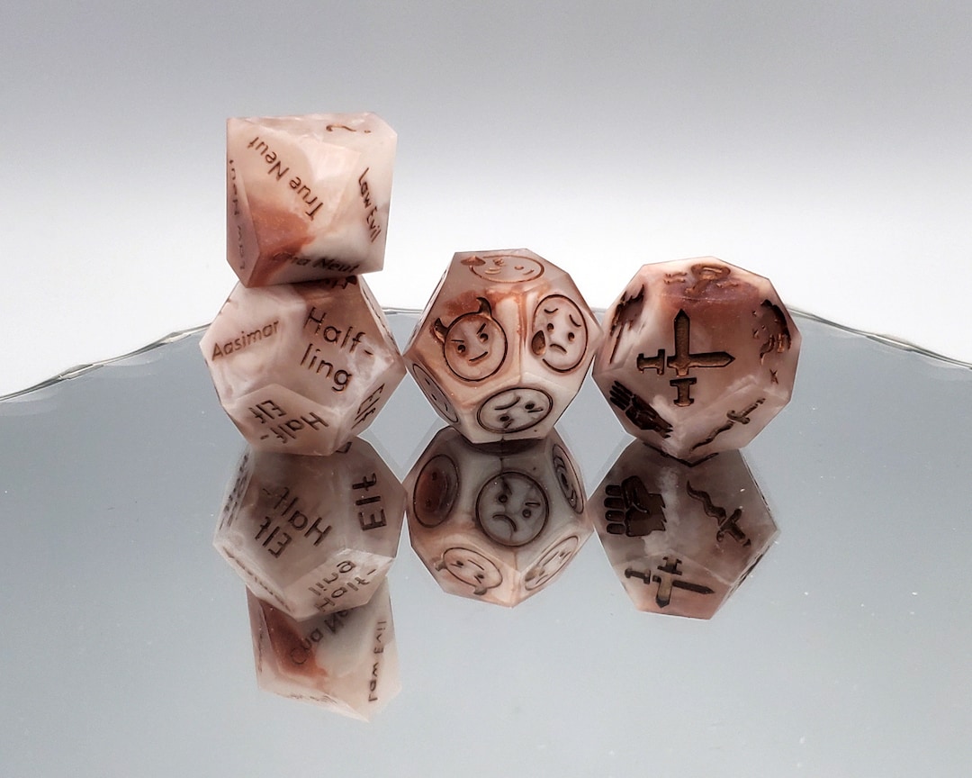 Bronze Mist - 4 Piece Character NPC Roller Handmde Dice Set - Dnd ...