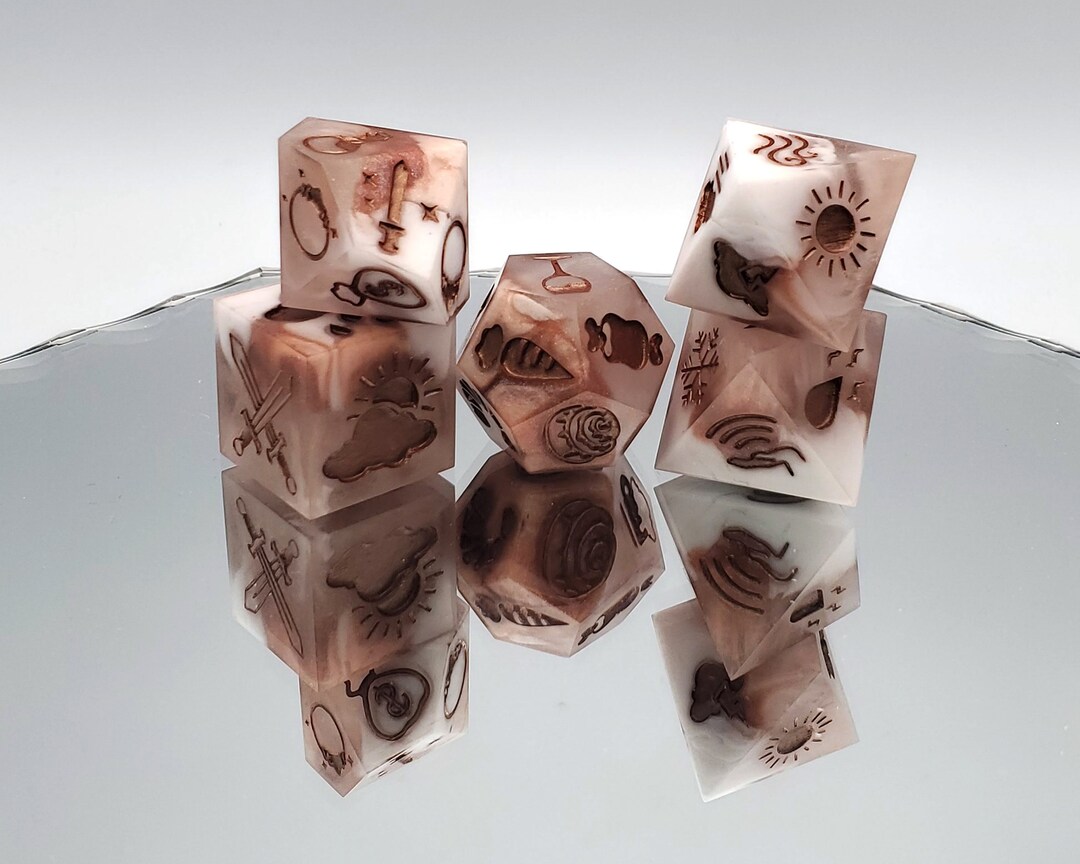 Bronze Mist 5 Piece DM Dungeon Master Handmade Dice Set Dnd Pathfinder ...