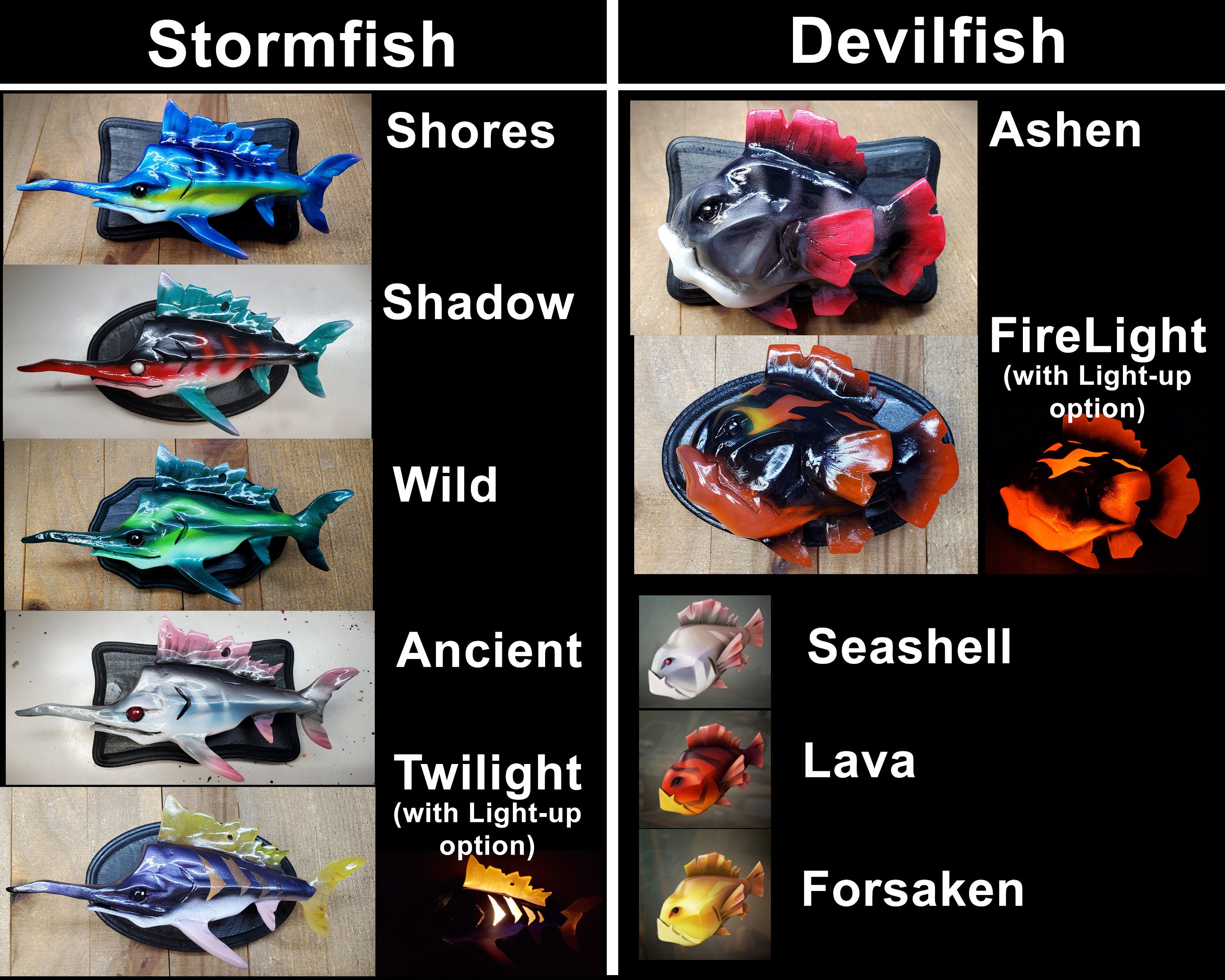 Fish Plaque ALL FISH Variants Available Sea of Thieves - Etsy UK