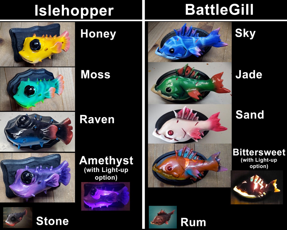 Fish Plaque ALL FISH Variants Available Sea of Thieves - Etsy UK