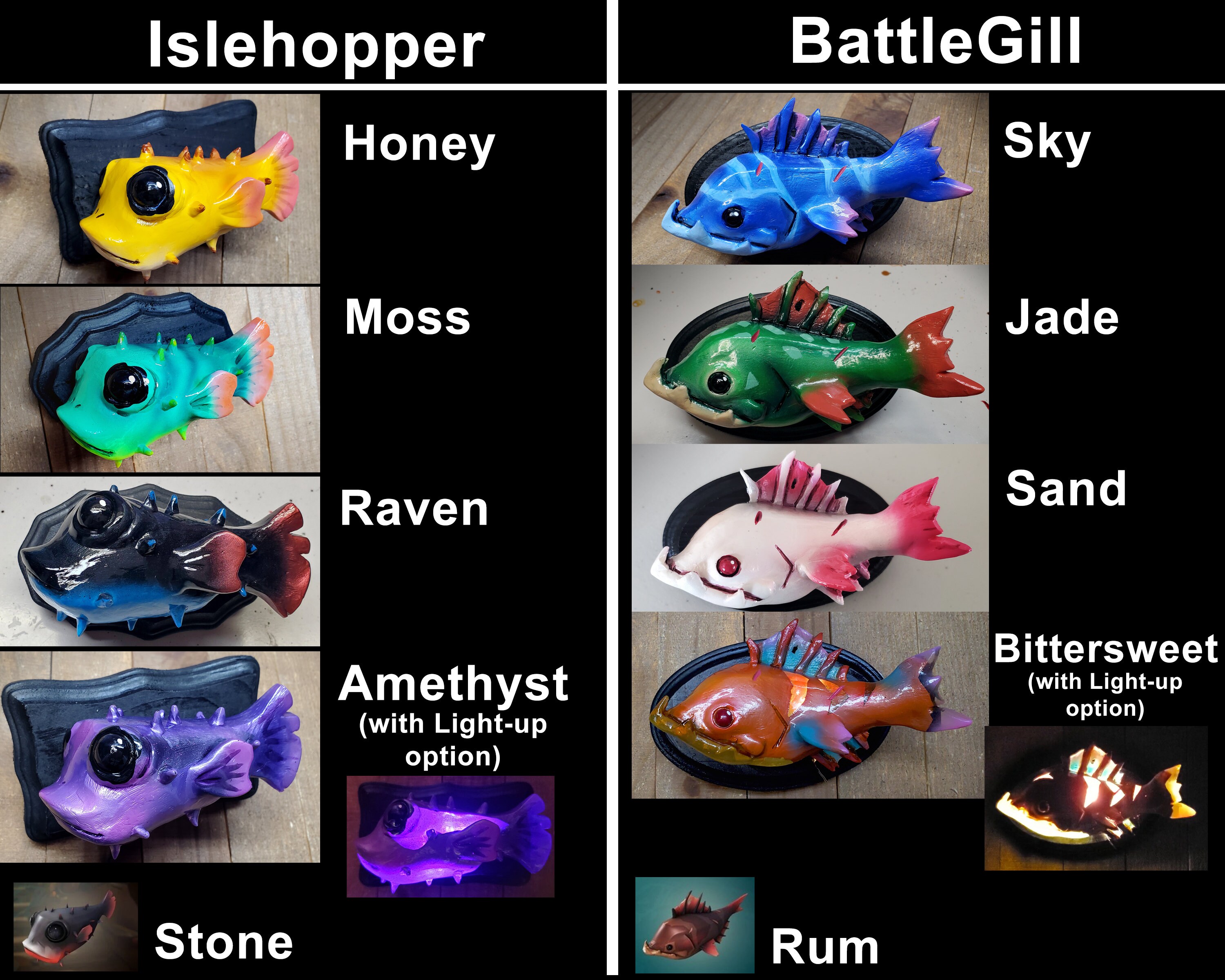 Fish Plaque ALL FISH Variants Available Sea of Thieves - Etsy UK