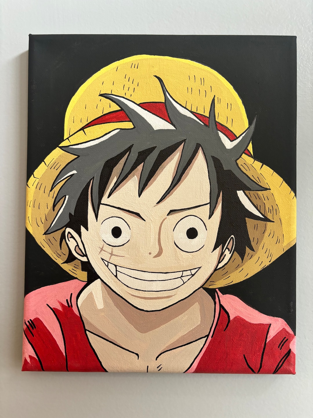 One Piece Luffy Painting Acrylic on Canvas - Etsy