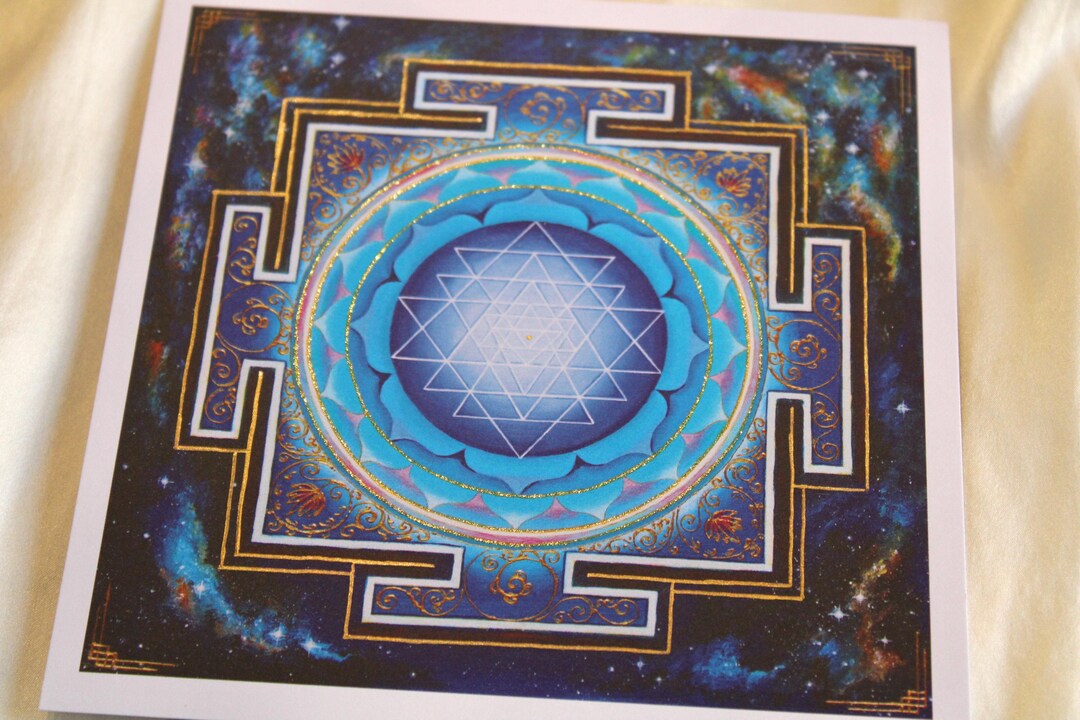 Cosmic Sri Yantra. Set of 2 Spiritual Art Mini Prints. Sacred Geometry ...