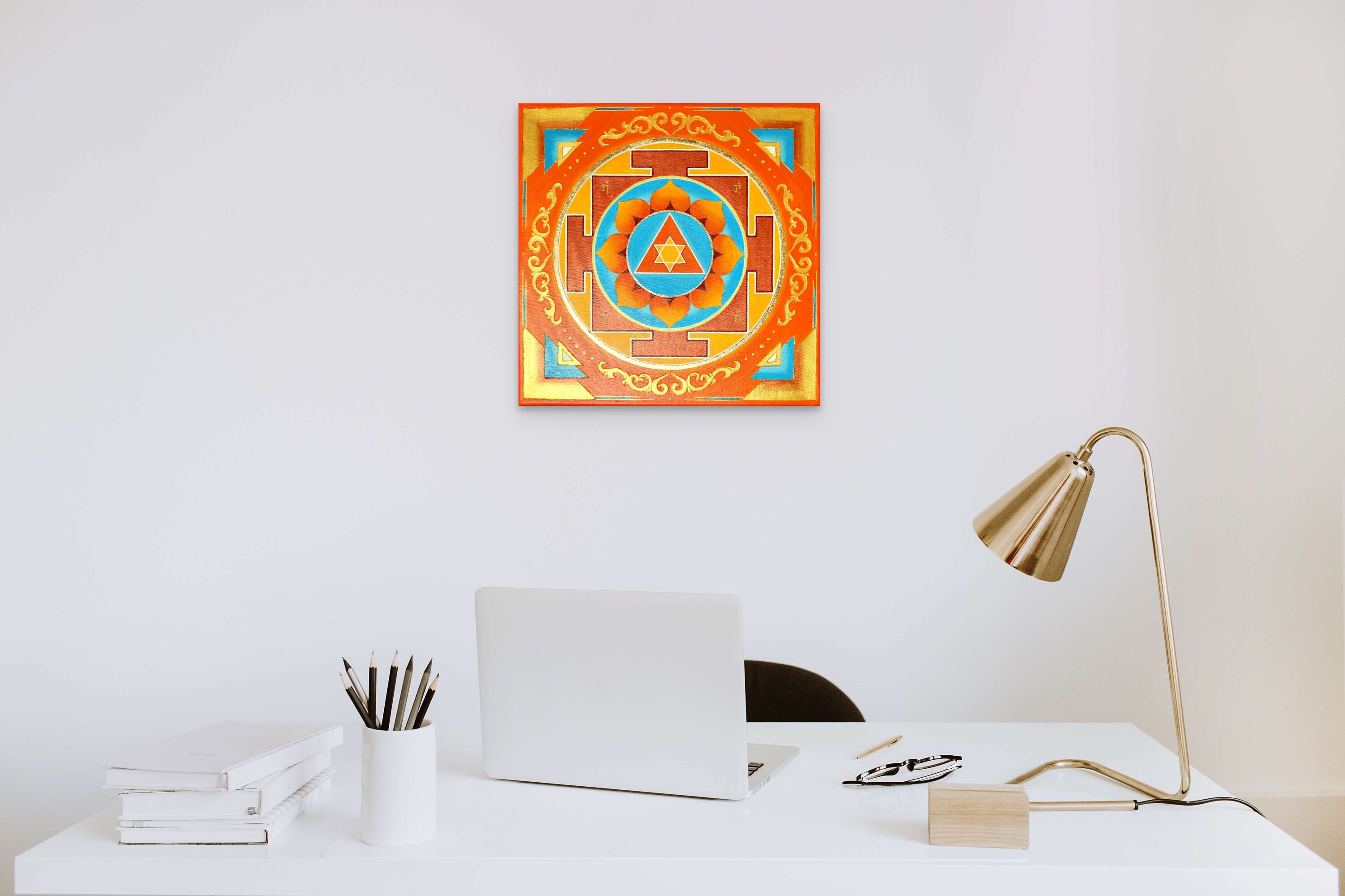 GANESHA YANTRA. Original Hand-painted. Sacred Art. Meditative Geometric ...