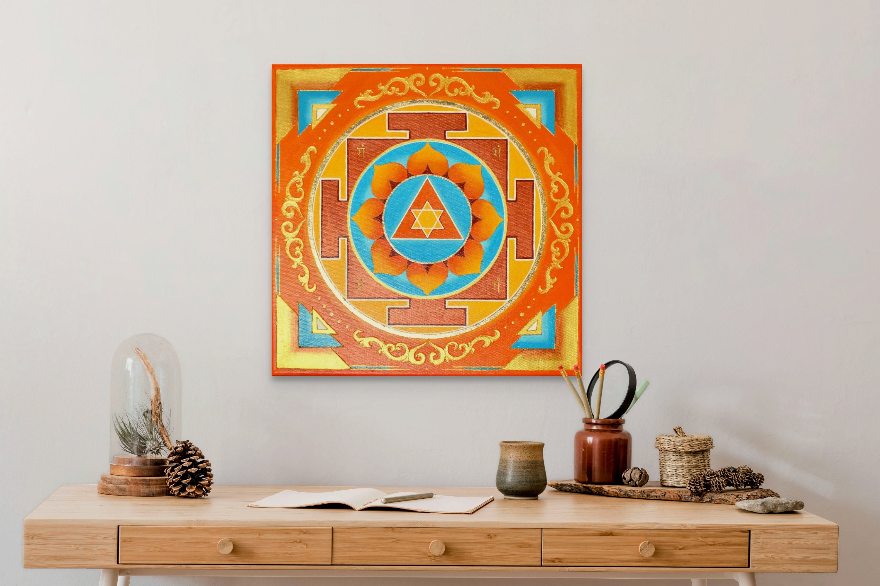 GANESHA YANTRA. Original Hand-painted. Sacred Art. Meditative Geometric ...