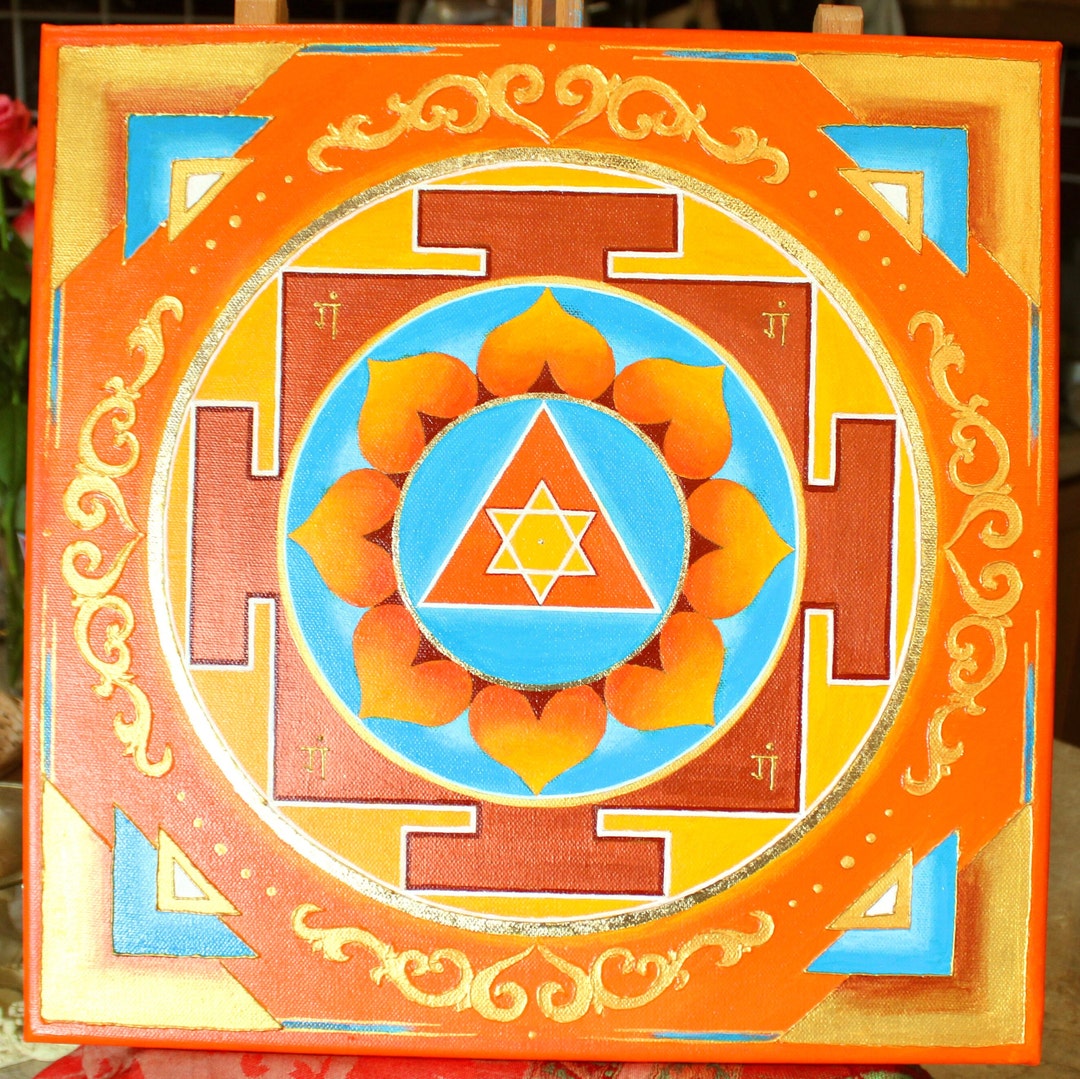 GANESHA YANTRA. Original Hand-painted. Sacred Art. Meditative Geometric ...