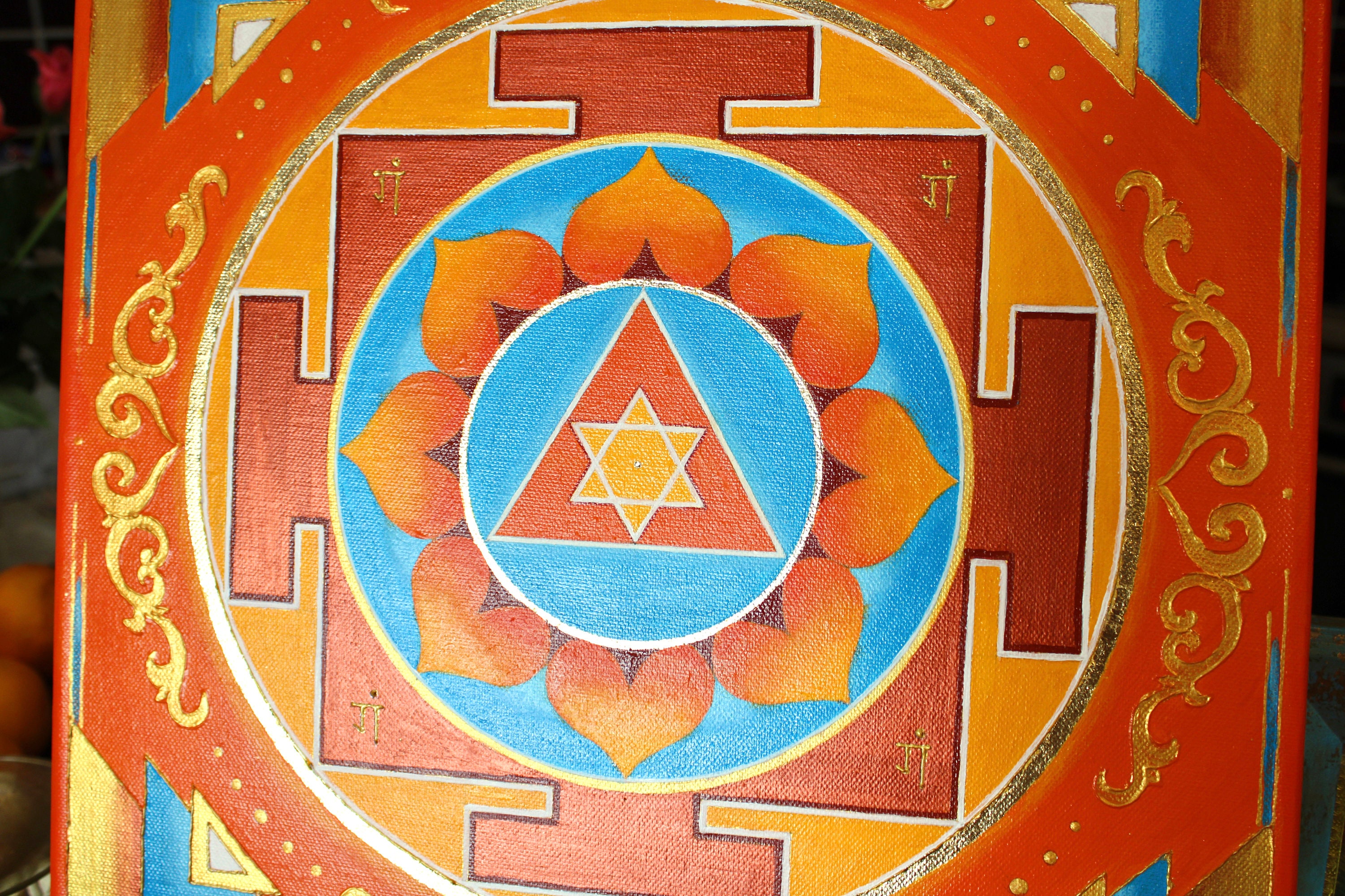 GANESHA YANTRA. Original Hand-painted. Sacred Art. Meditative Geometric ...