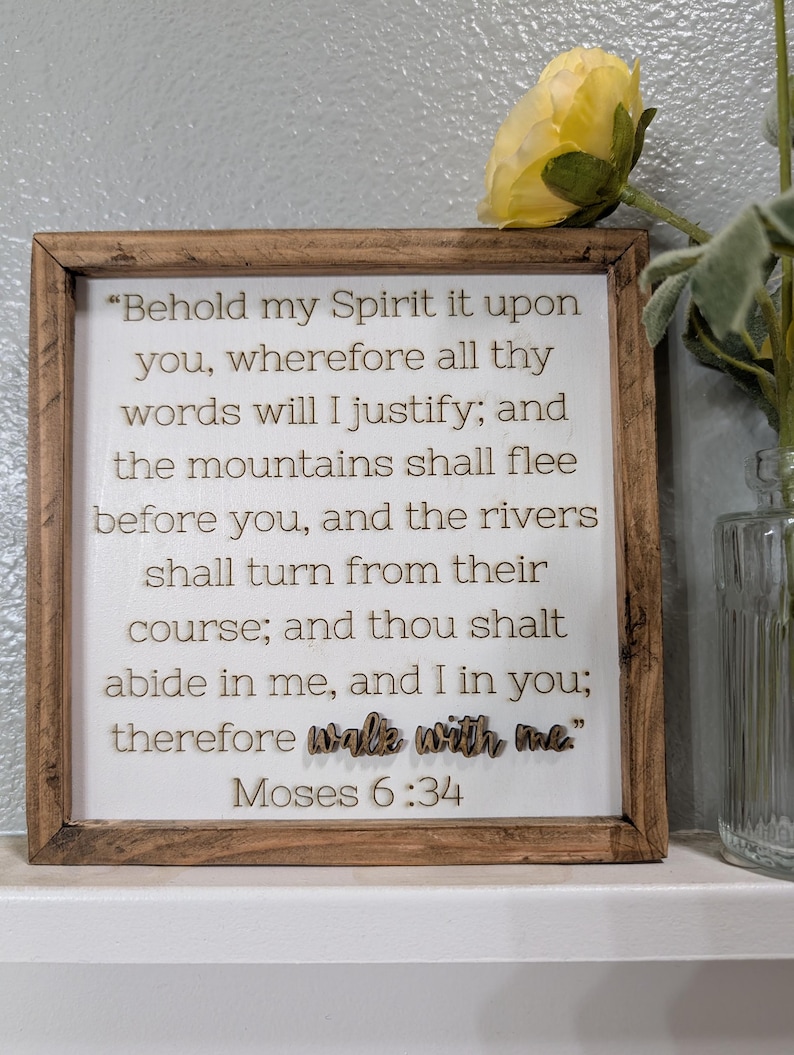 Walk With Me 6 X 6 Sign, Youth 2026 Theme, Moses 6:34 - Etsy