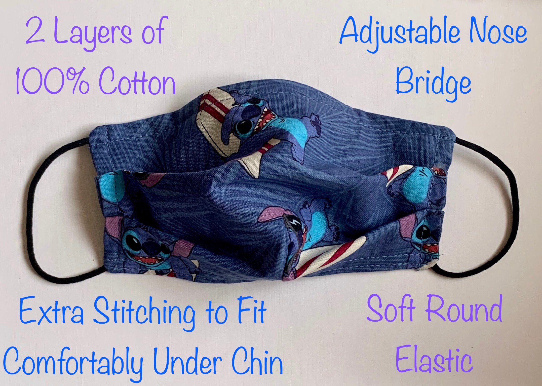 Disney Princess and Characters Face Mask 100% Cotton - Etsy