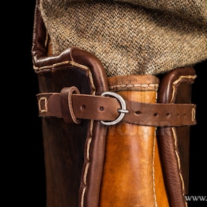 Viking Greaves, a Pair of Greaves, Waxed and Hardened Leather, From ...