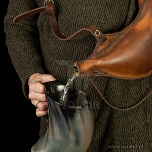VERY BIG 2.8l Waterskin, HAND Sewn, Canteen, Flask , Leather Bottle ...