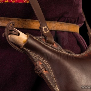 Waterskin 1,2l / Leather Canteen, Leather Bottle, Flask, Waterskin for ...