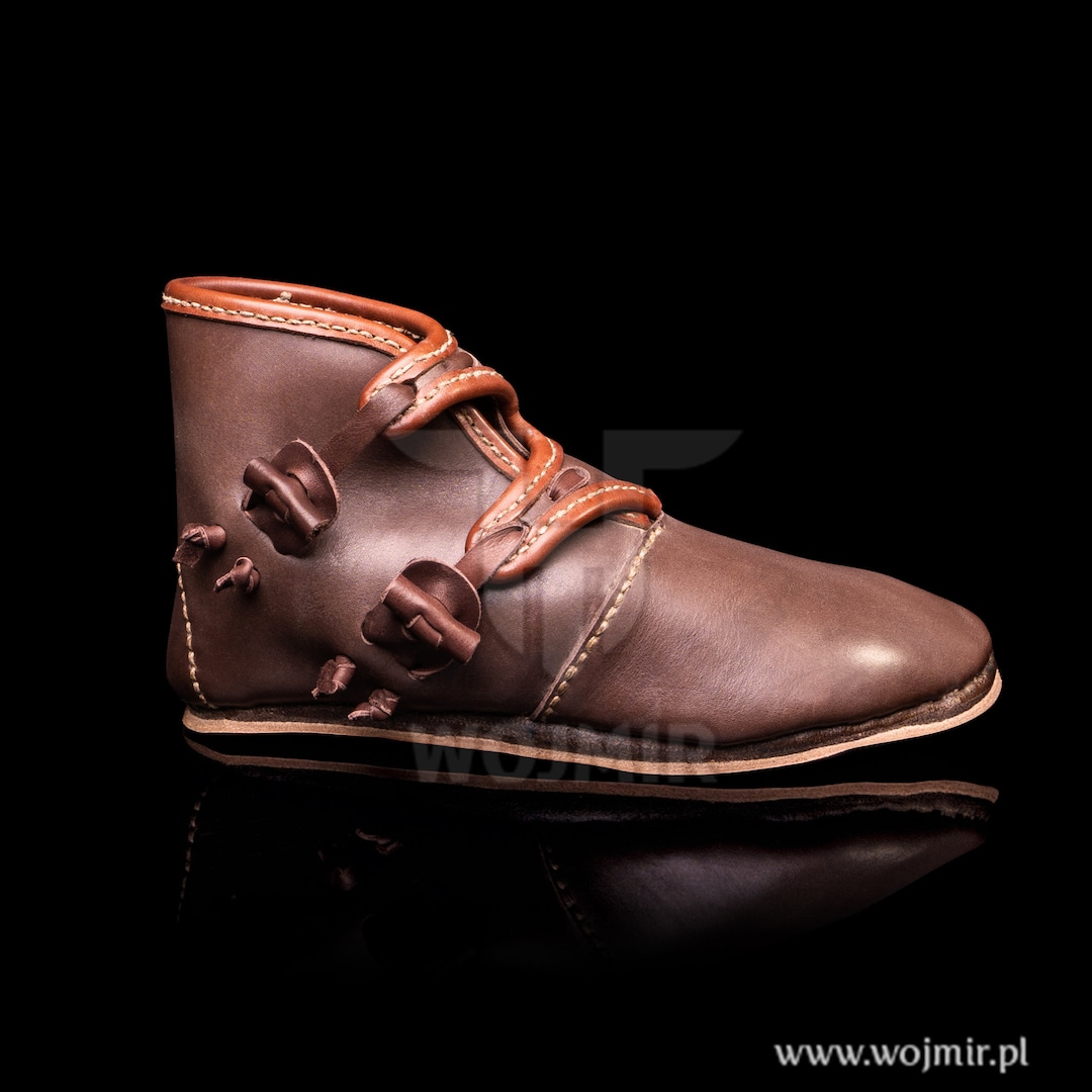 Jorvik Shoes Type 2B for Vikings / HAND SEWN / Thick Genuine Leather ...