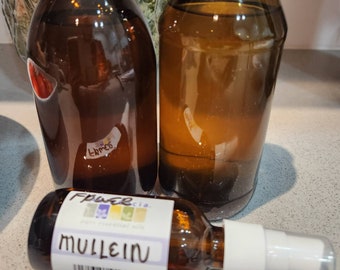 Organic Mullein Flower Infused Oil, Homegrown, 1 Oz Dropper and 1/3 Oz ...