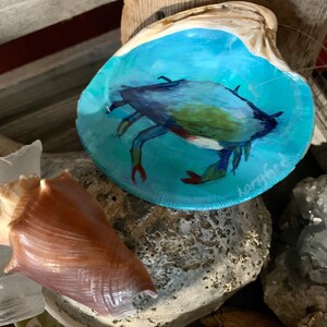 Crab Hand Painted on Seashell - Etsy