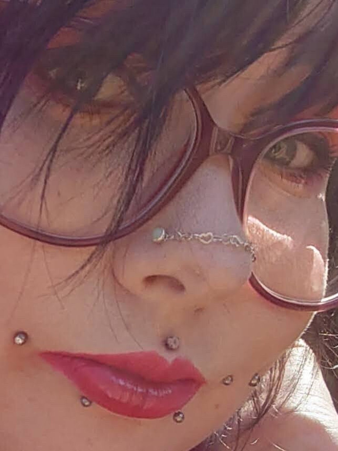 Heart Nose Chain Sterling Silver - Etsy