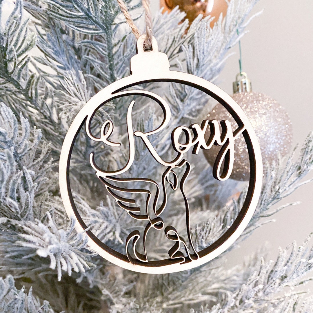 Custom Name Angel Dog Ornament, Pet Ornament, Christmas Ornament ...