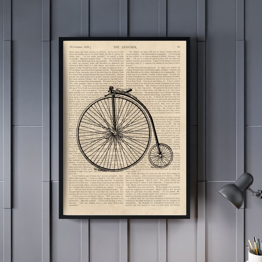 Penny Farthing Art Print, Penny Farthing Wall Art, Poster Penny ...