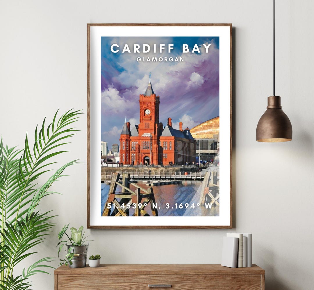 Cardiff Bay Art Print, Cardiff Location Poster, Cardiff Home Decor ...