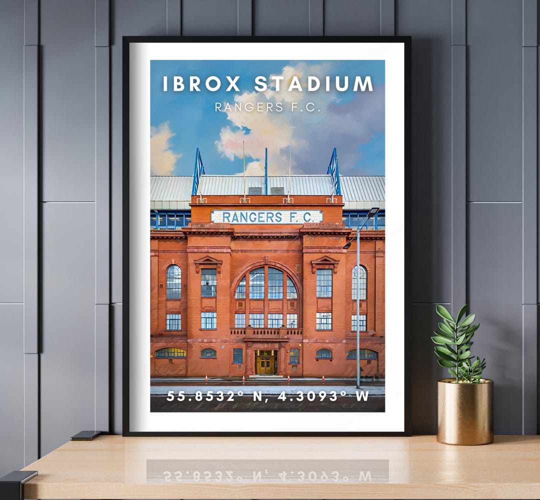 Ibrox Stadium Art Print: Rangers Football Club Location Poster - Etsy