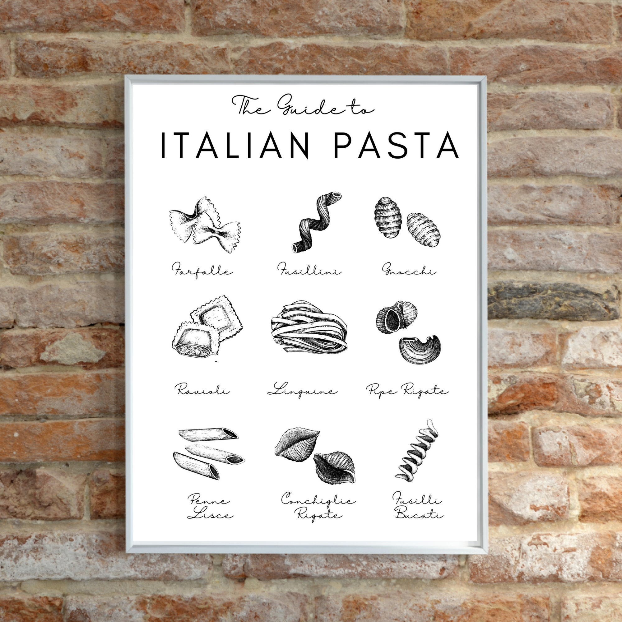 Italian Pasta Art Print Kitchen Wall Art Illustration Pasta - Etsy UK