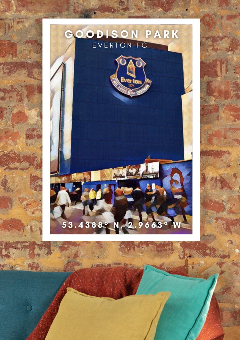 Goodison Park Art Print Everton Football Club Location - Etsy UK