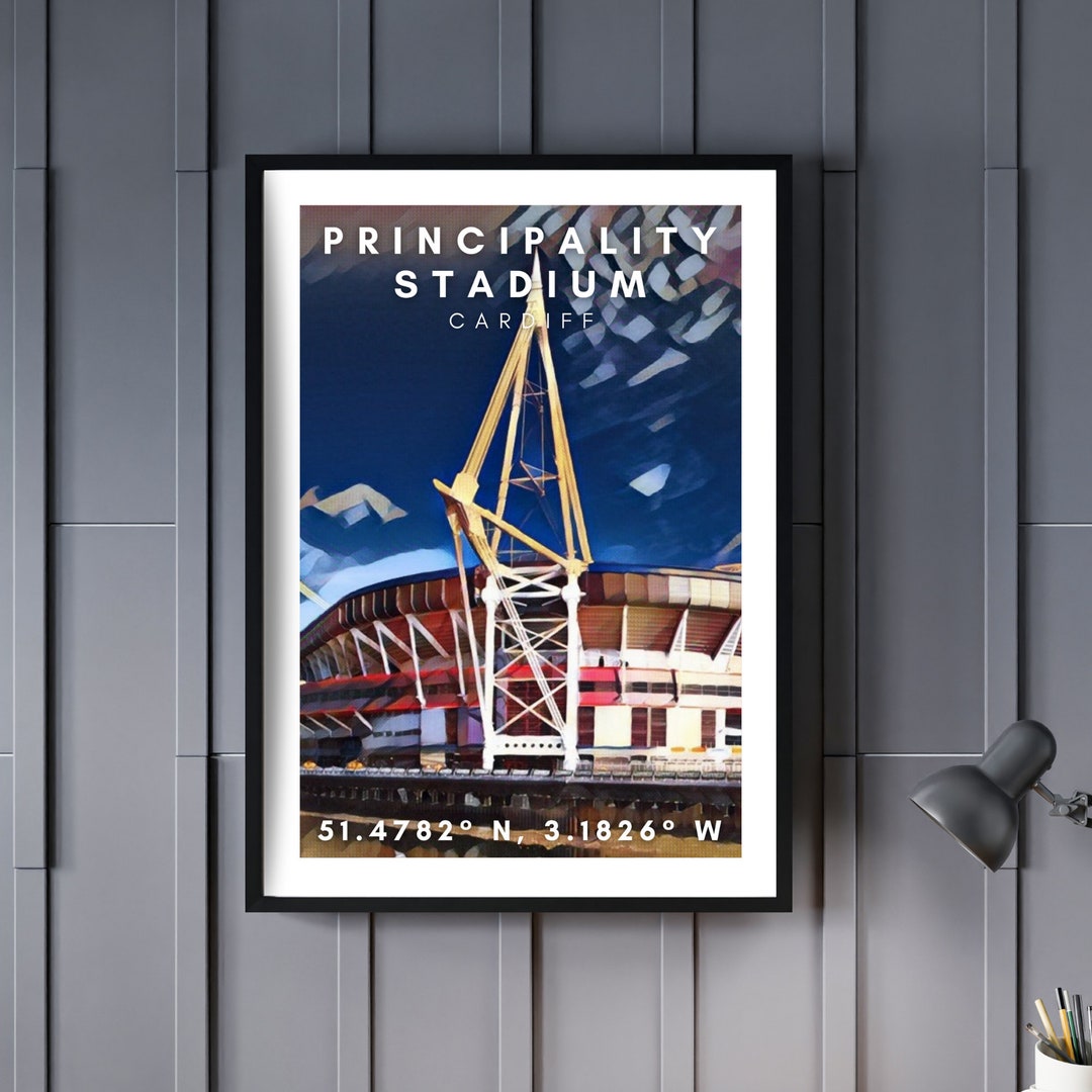 Principality Stadium Art Print, Cardiff Location Poster, Cardiff ...