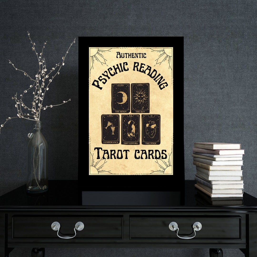 Tarot Reading Art Print, Tarot Wall Art, Fortune Teller Tarot Cards ...