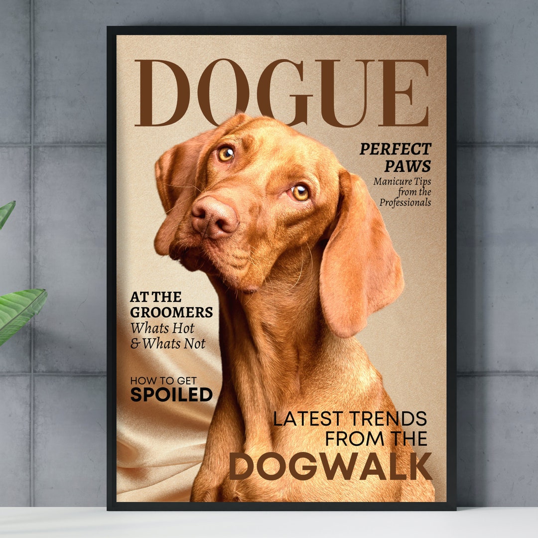 Personalized Dog Magazine Cover Art Print: Custom Pet Portrait - Etsy