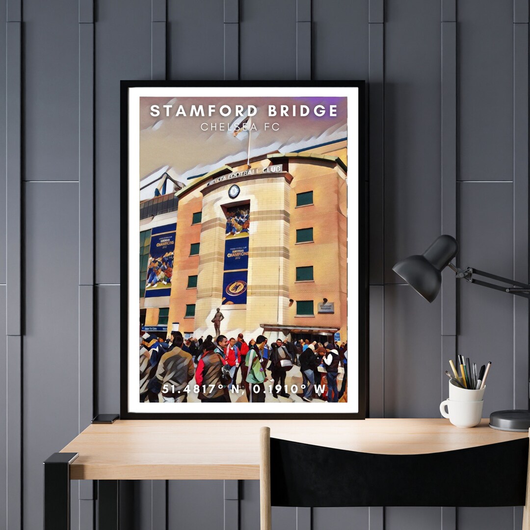 Stamford Bridge Art Print, Chelsea Football Club Poster, Stamford ...