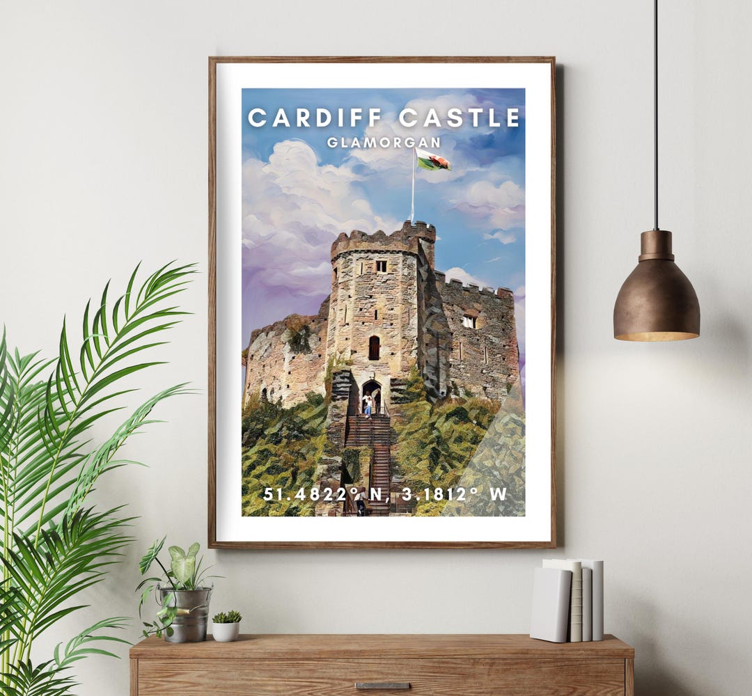 Cardiff Castle Art Print: Abstract Welsh Wall Art, Framed or Unframed ...