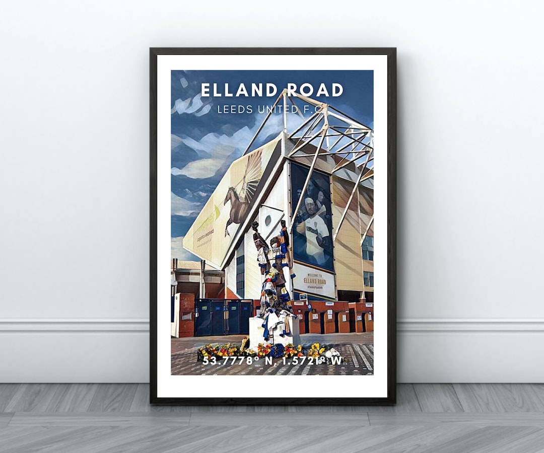 Elland Road Art Print, Leeds United F.C Location Poster, Leeds FC Wall ...