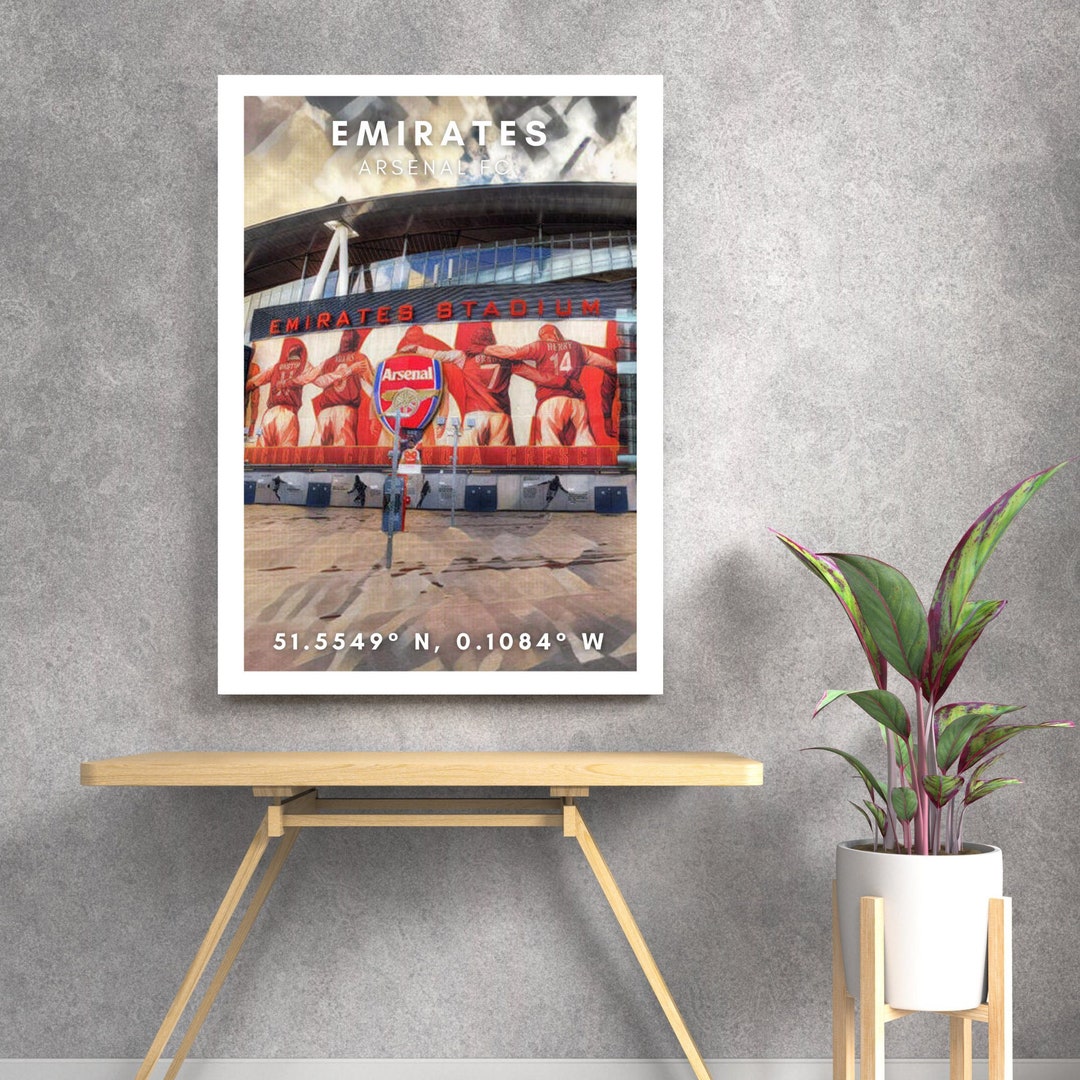 Emirates Stadium Art Print, Arsenal FC Location Poster,arsenal Wall Art ...