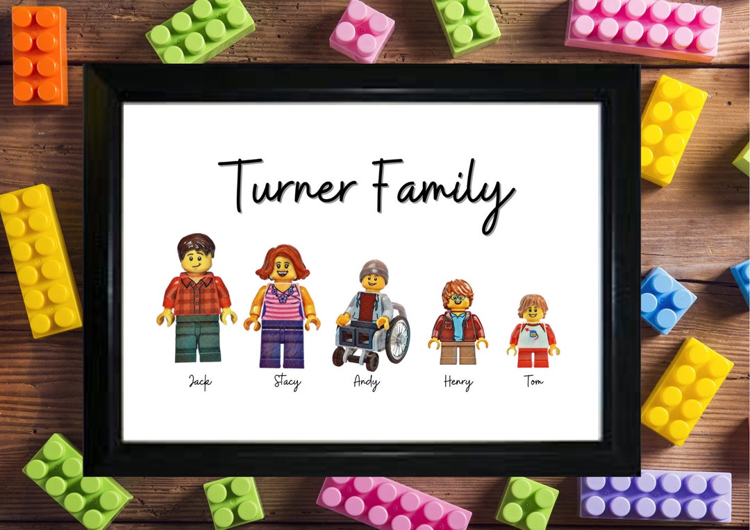 Personalised Family Toy Figure Art Print, Personalised Gift, Family ...