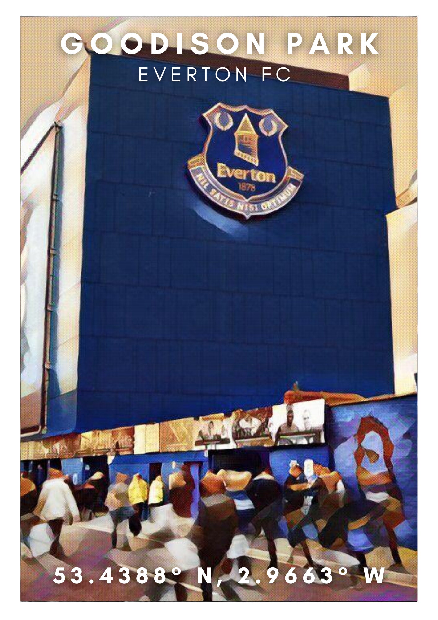 Goodison Park Art Print Everton Football Club Location - Etsy UK