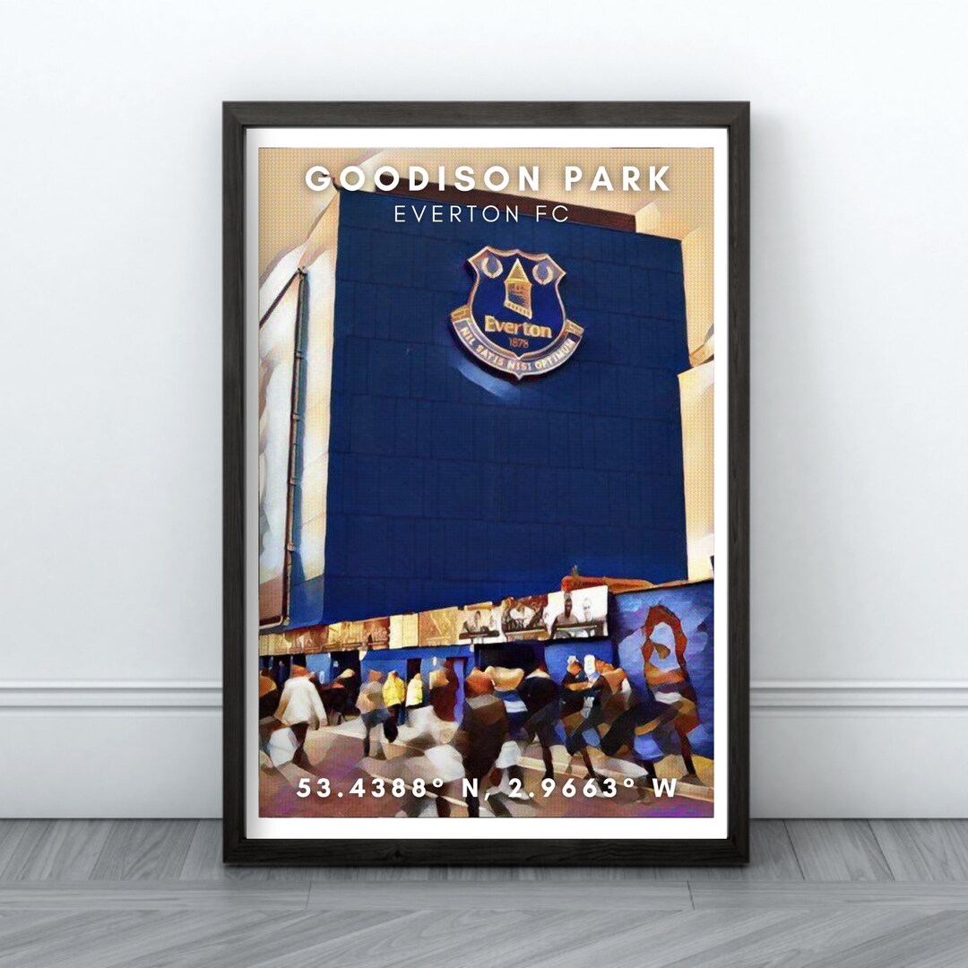 Goodison Park Art Print, Everton Football Club Location Poster, Everton ...