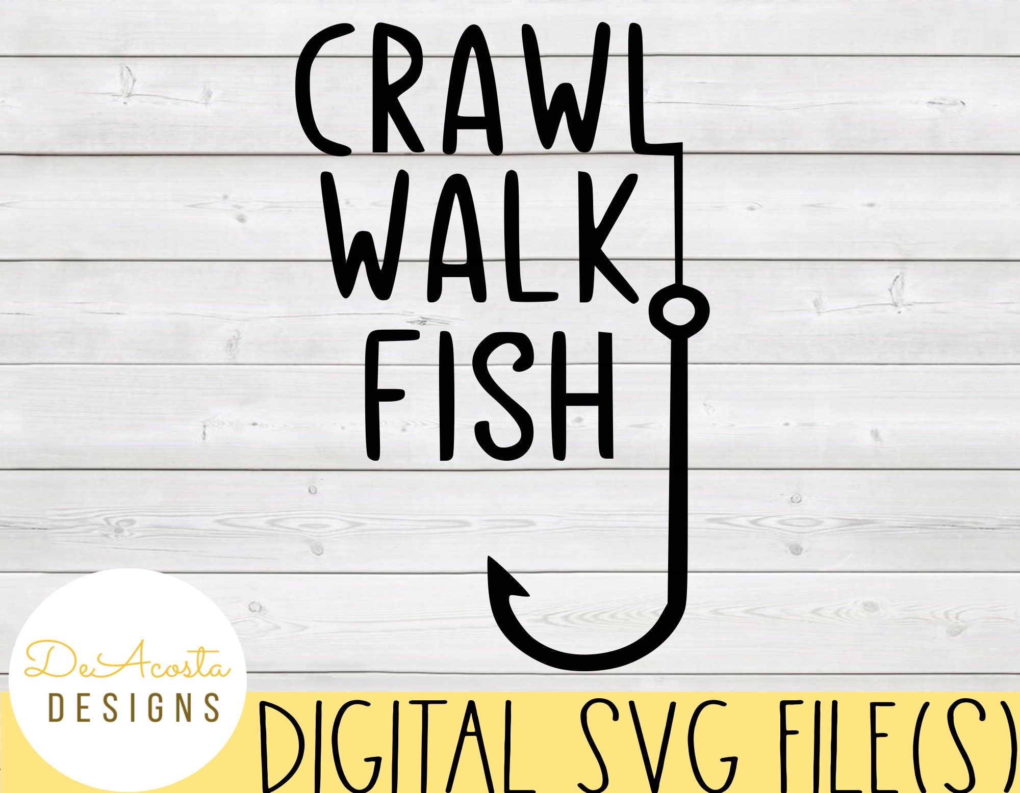 Crawl Walk Fish Svg; Baby Svg; Fishing Svg; Baby Onesie Svg; Toddler ...
