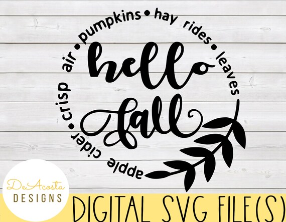 Hello Fall Svg Fall Svg Welcome Svg Autumn Svg Fall Shirt - Etsy