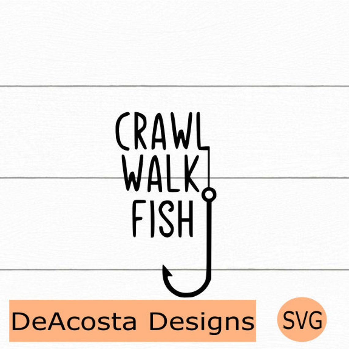 Crawl Walk Fish svg baby svg Fishing svg baby onesie svg | Etsy