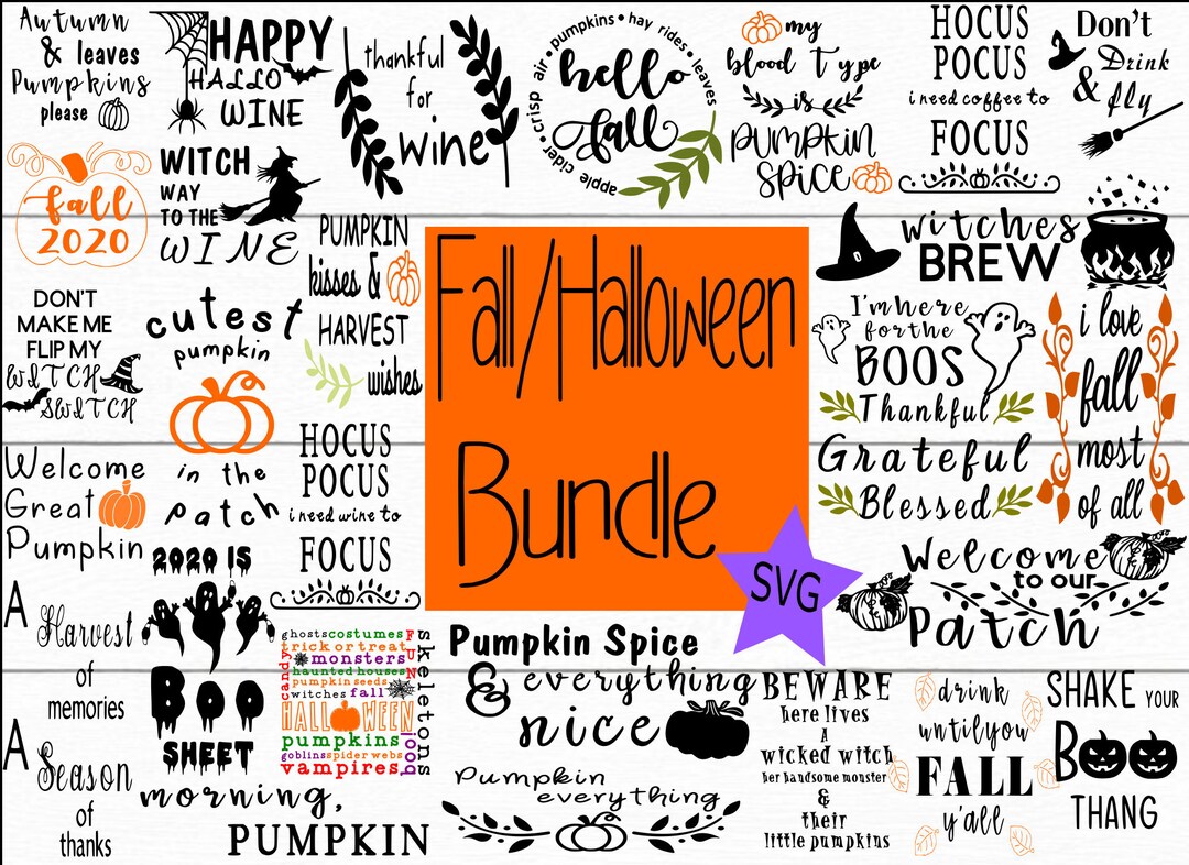 Fall/halloween SVG Bundle; Svg Bundle; Fall Svgs; Halloween Svgs ...