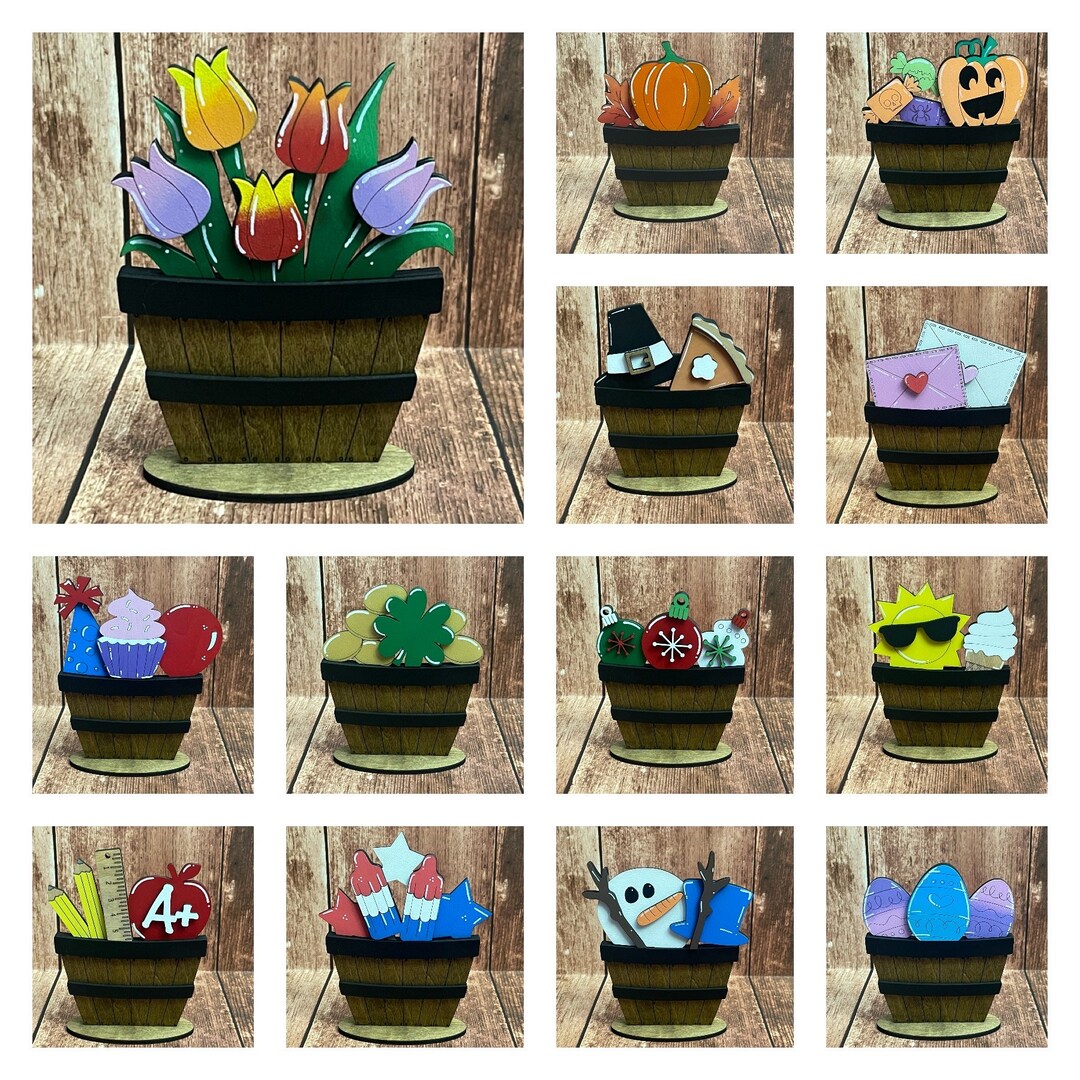 Holiday/seasonal Interchangeable Mini Flower Basket Inserts - Etsy