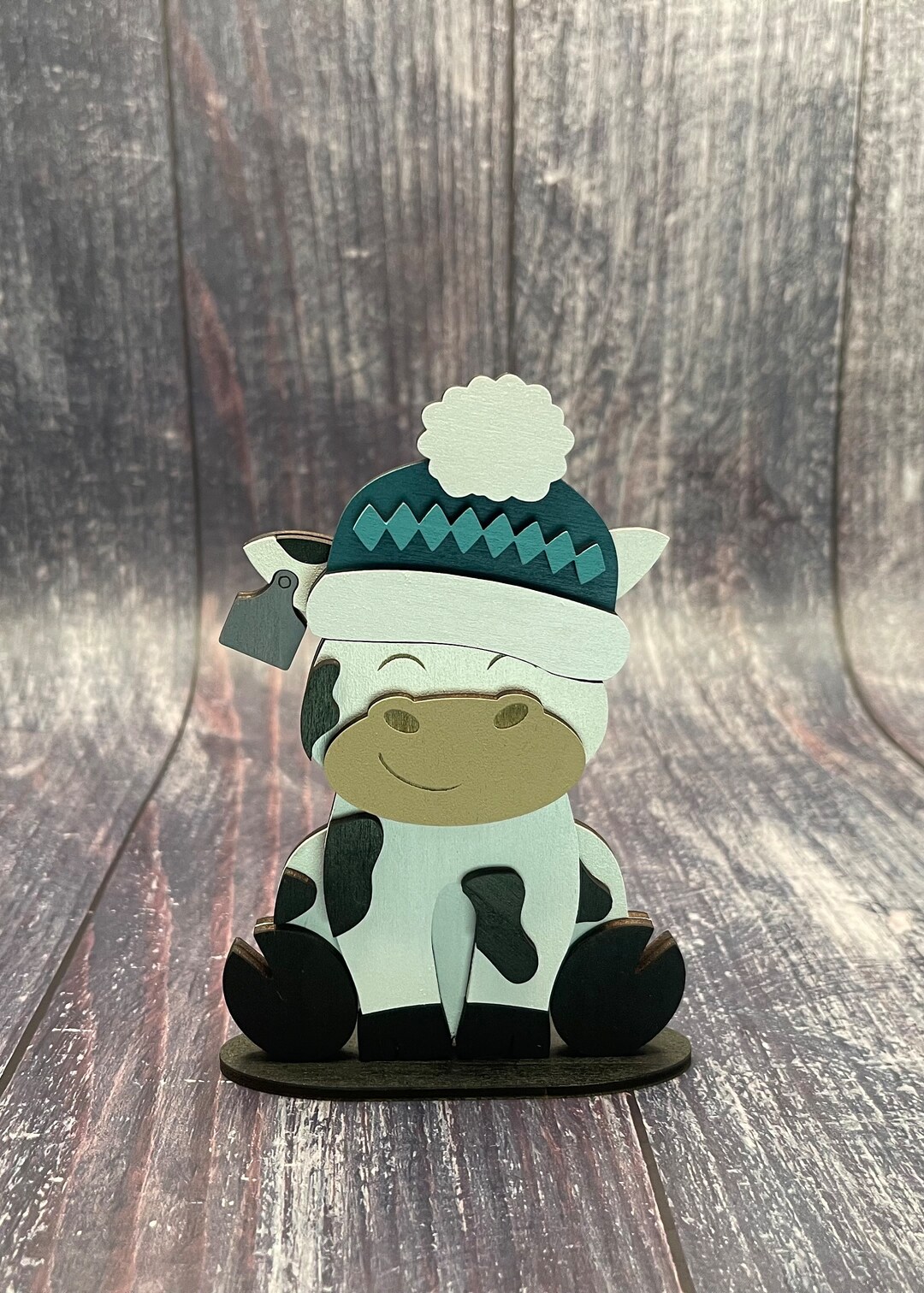 Mini Cow With Interchangeable Hats - Etsy