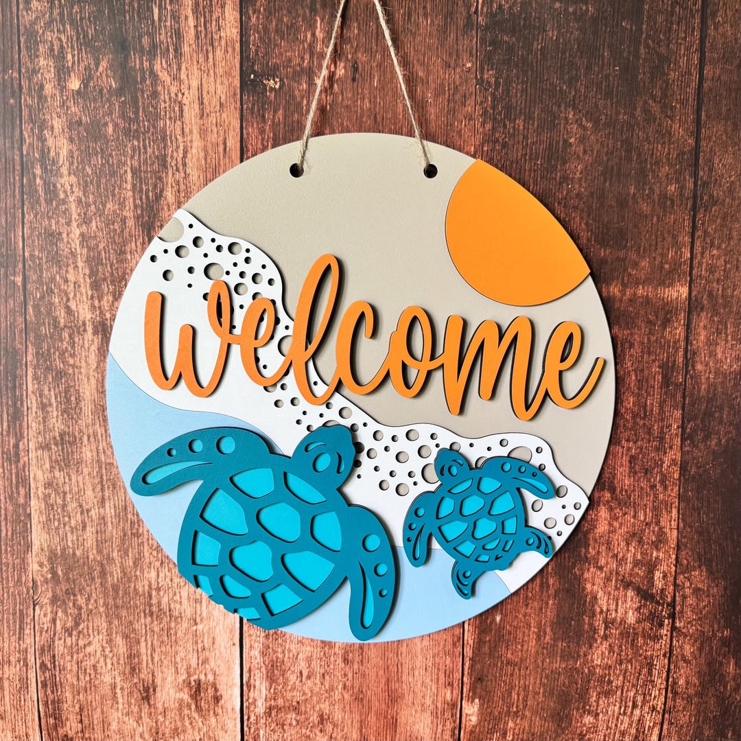 Welcome Turtles Door Hanger - Etsy