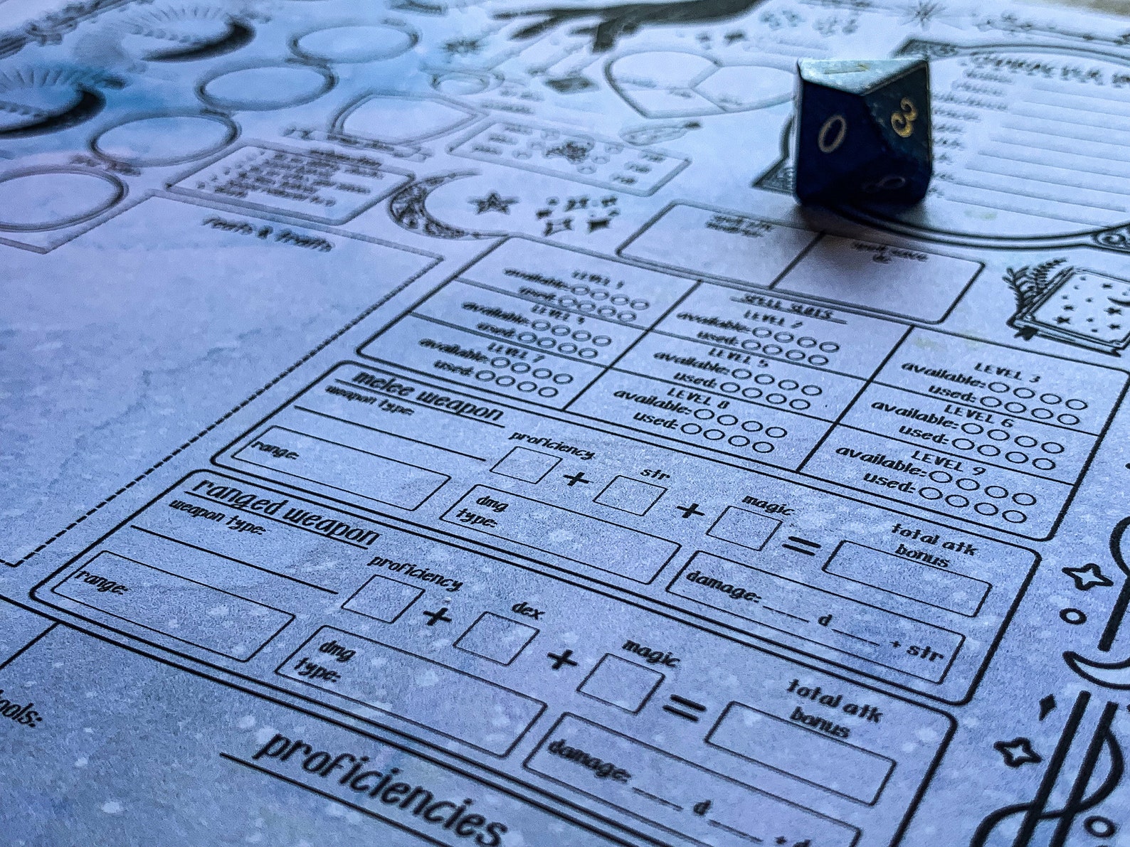 Starry Night Dnd Character Sheet Dnd 5e Custom Character | Etsy