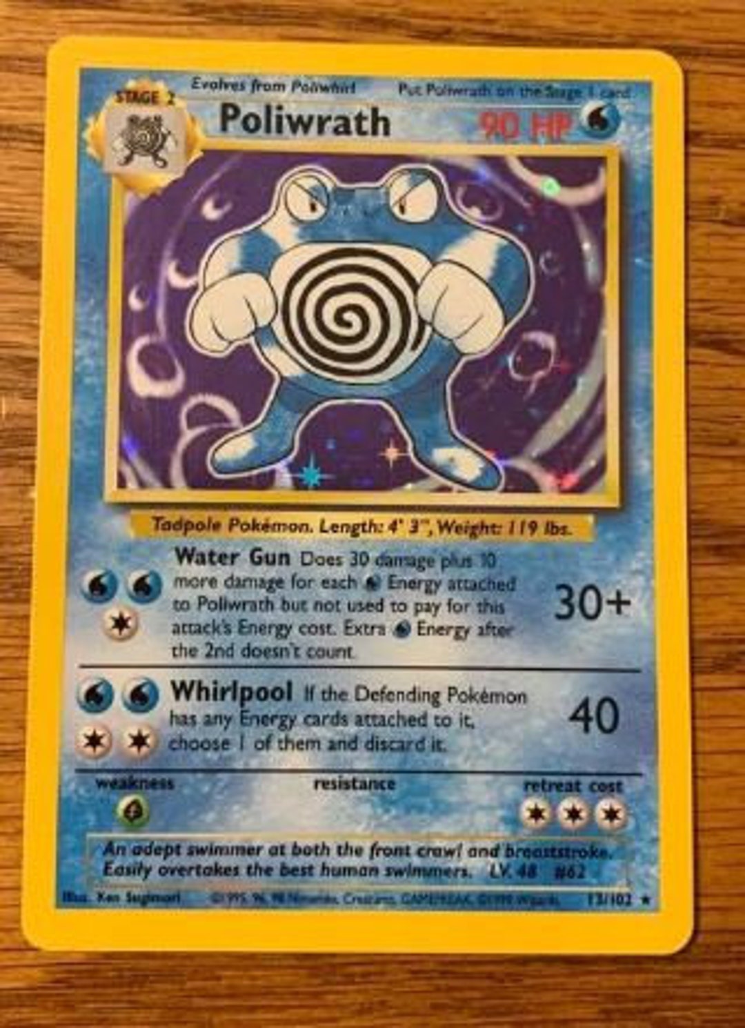 Poliwrath Holofoil 13/102 Base Set Rare Pokemon Card, REAL CARD - Etsy