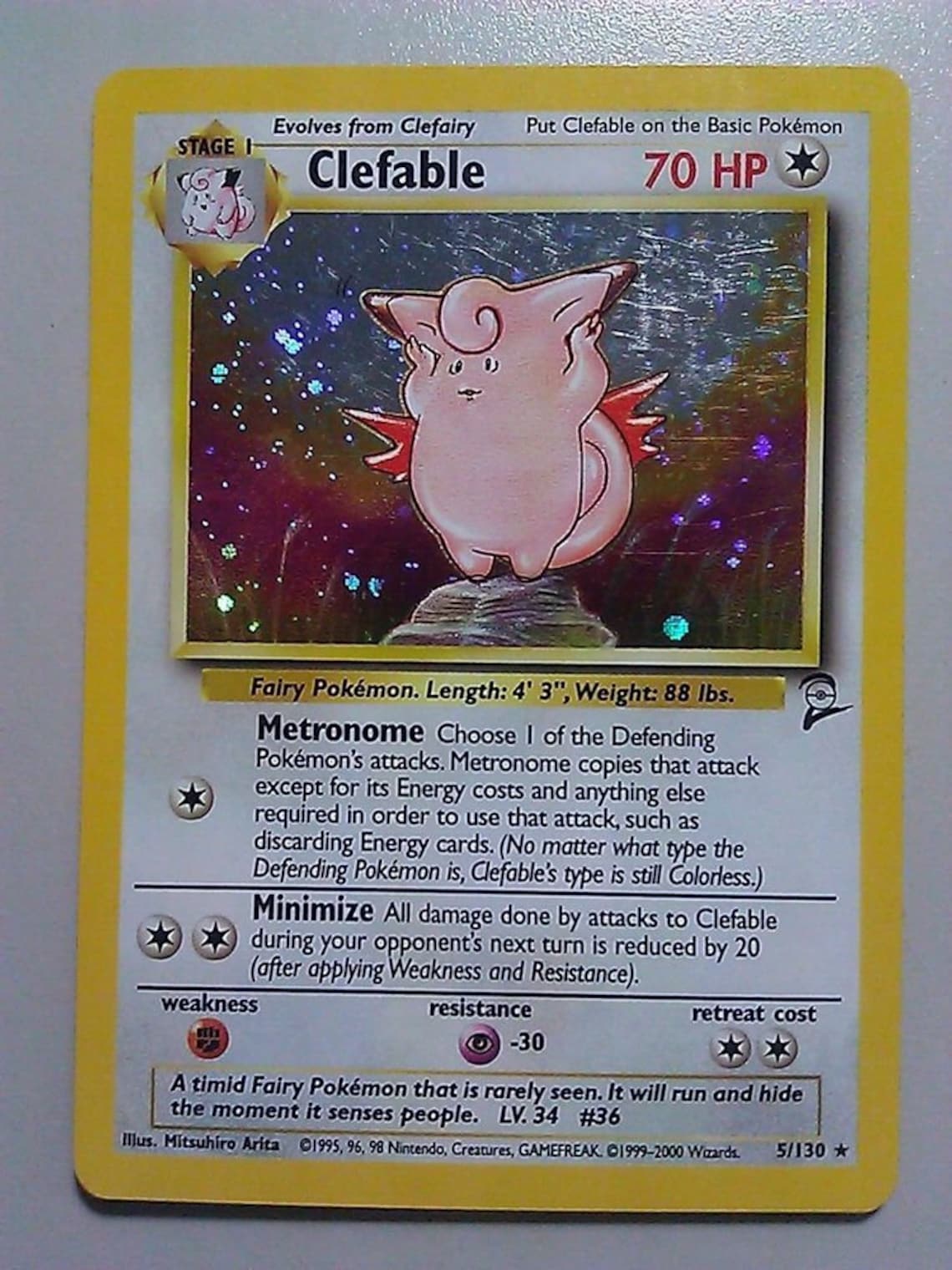 Clefable Holofoil Lightly Used Real Card. 17/64 Base Jungle | Etsy