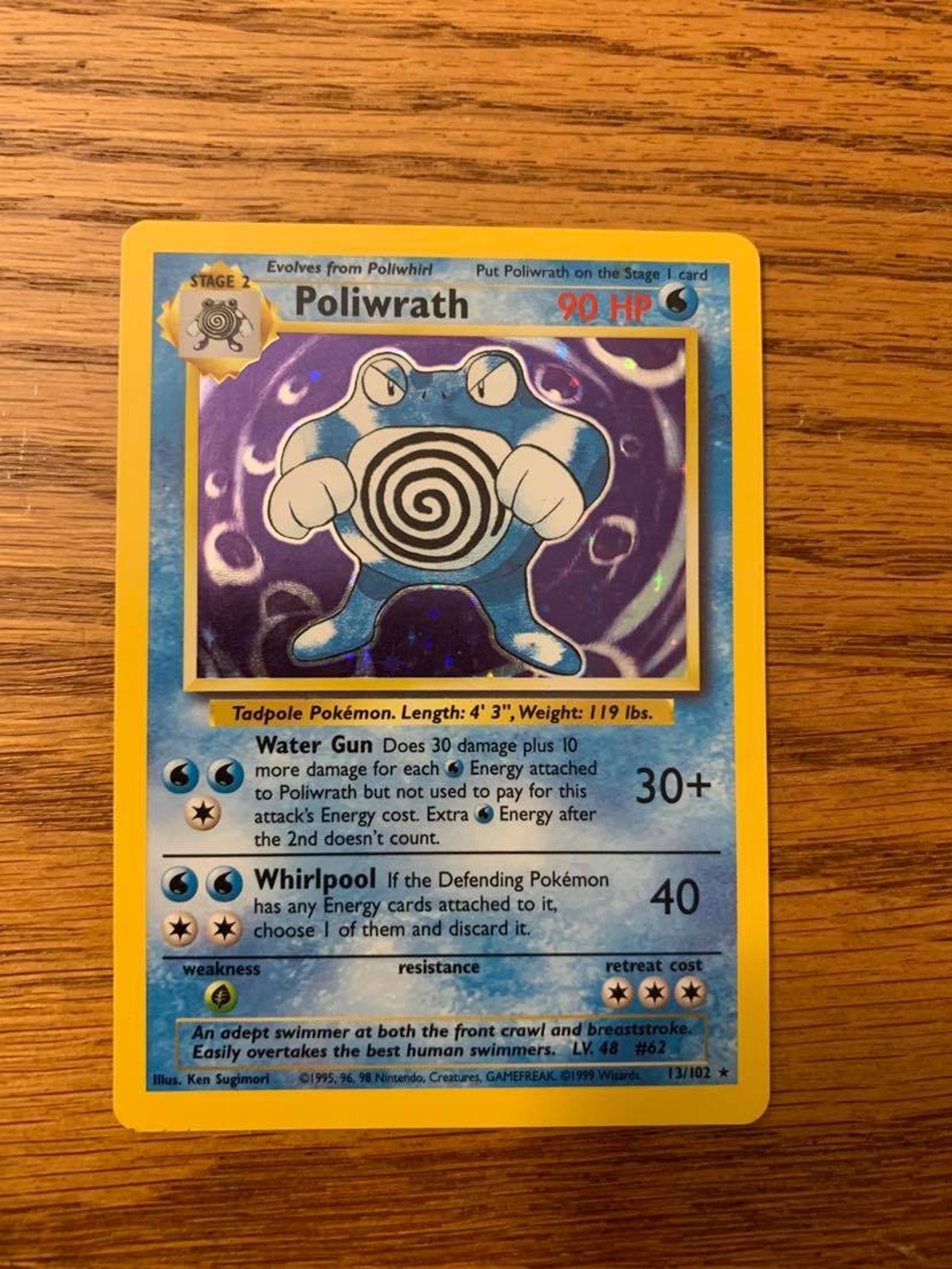 Poliwrath Holofoil 13/102 Base Set Rare Pokemon Card REAL | Etsy