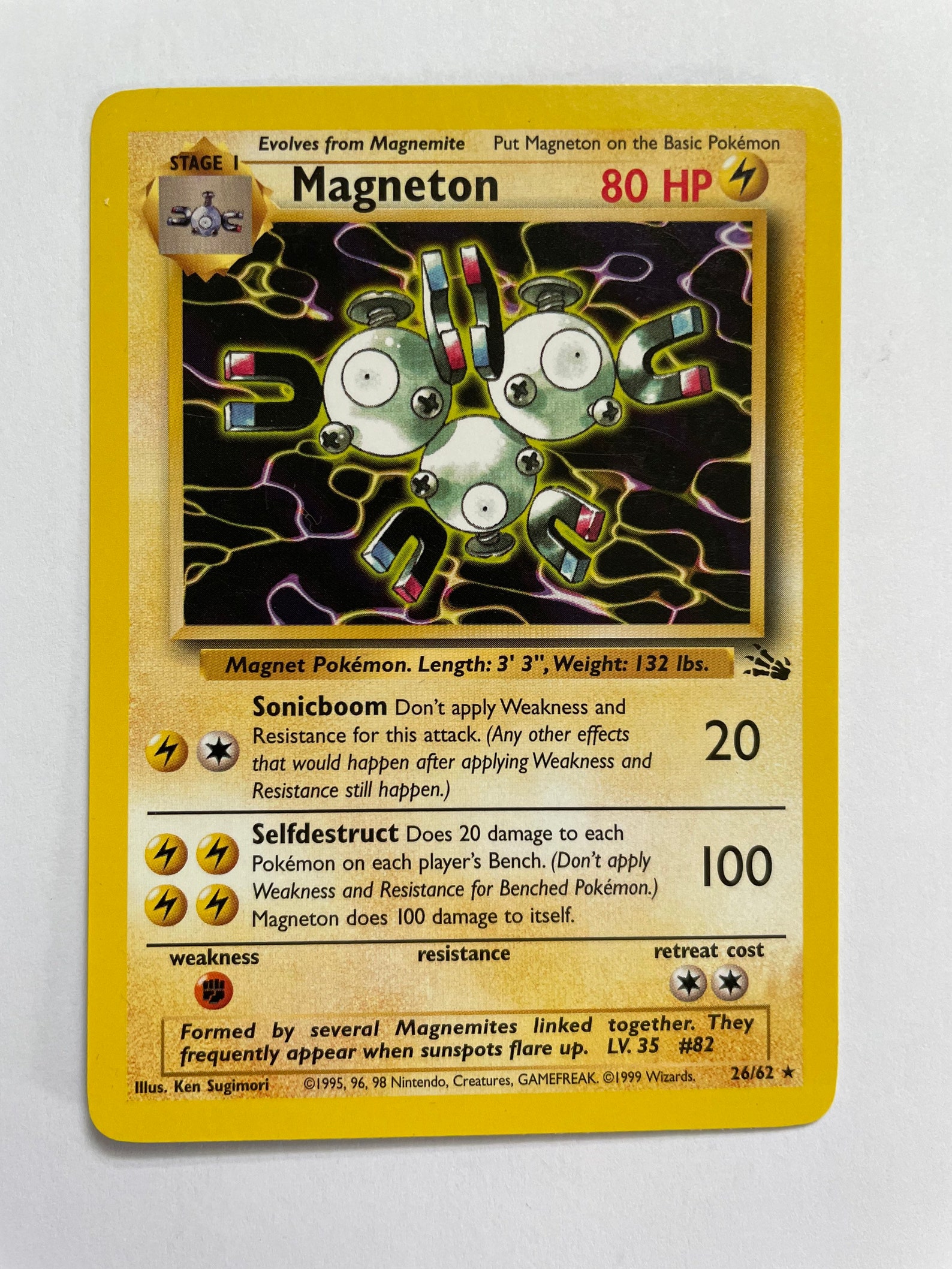 Magneton Holofoil Lightly Used Real Card. 9/102 Base Set | Etsy