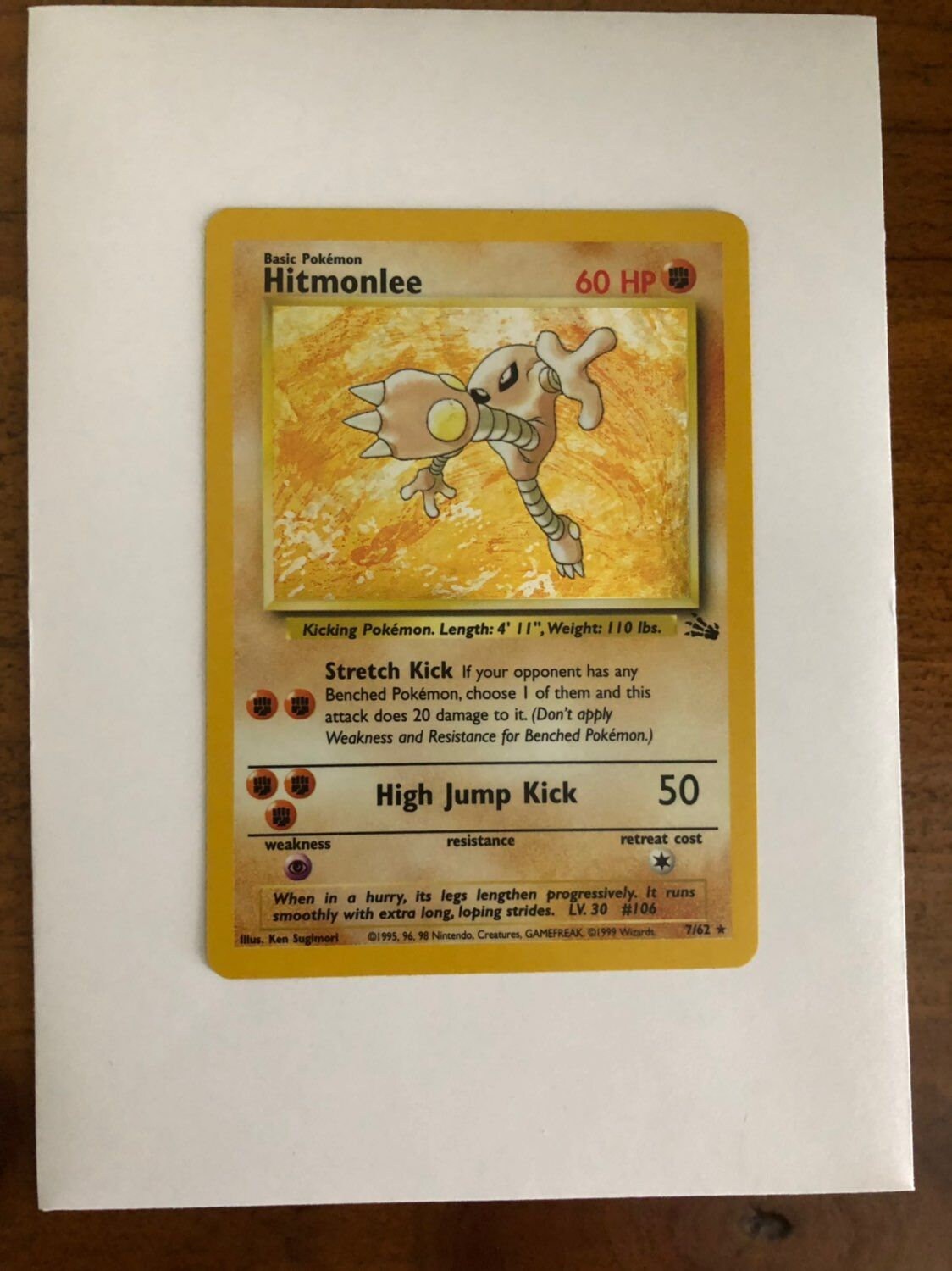 Hitmonlee Holofoil Lightly Used Real Card. 22/62 Fossil Set - Etsy